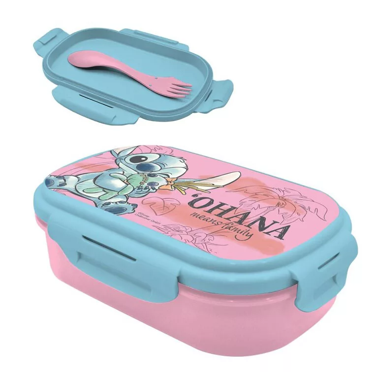 Disney Lilo and Stitch Cheeky sandwich box + cutlery set - Javoli Disn