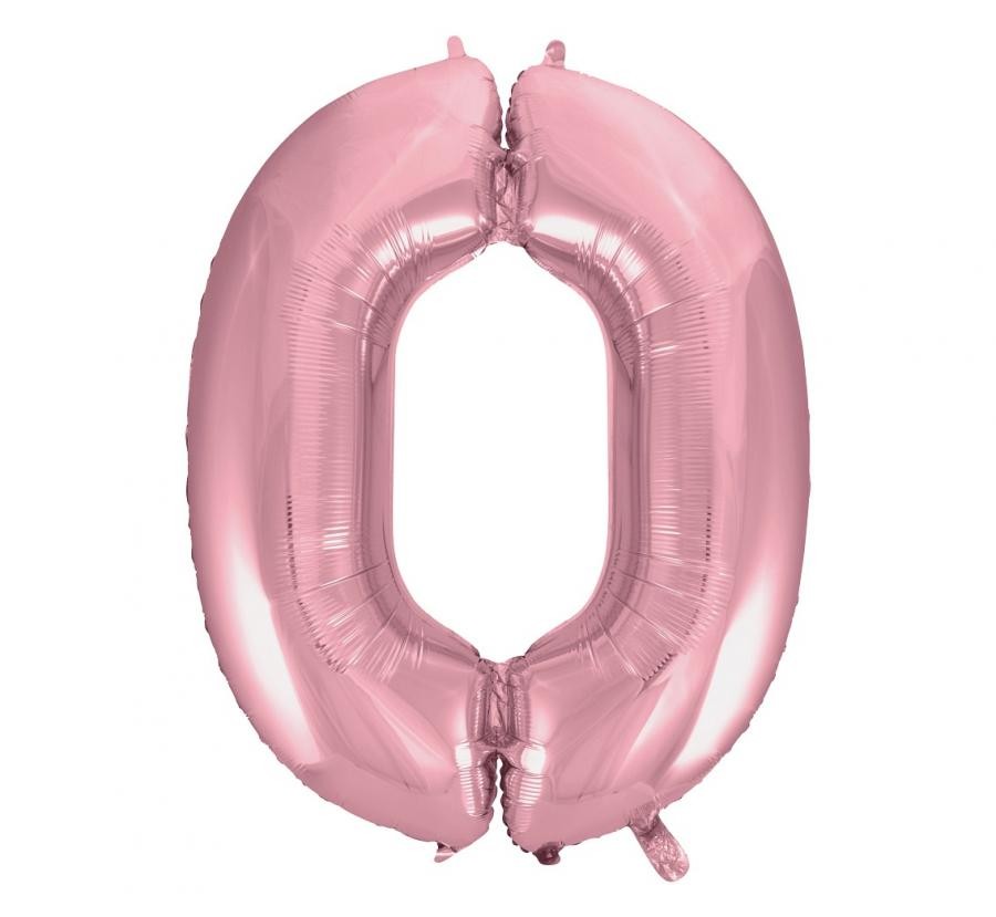 Number Light Pink, Pink Foil Balloon Number 0 - 92 cm - Javoli Disney