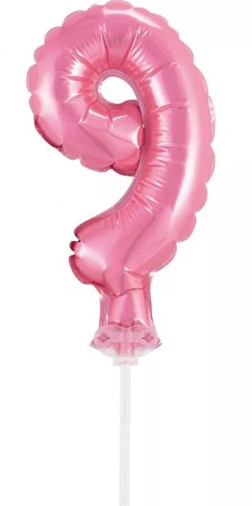 Number Pink Pink Number 9 Foil Balloon for Cake 13 cm - Javoli Disney